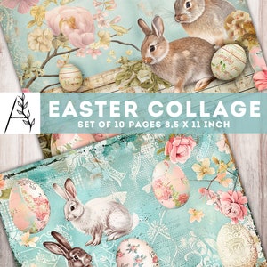 Easter Collage Junk Journal, Vintage Easter Pages, Spring Printables ...
