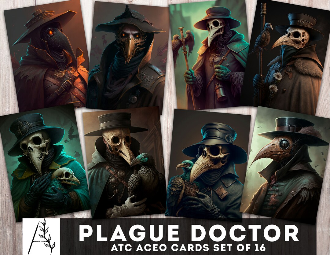 Plague Doctor Printable ATC Aceo Cards 2.5” X 3.5” Gothic Junk Journal ...