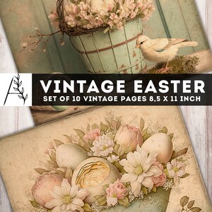 Vintage Easter Paper Pack, Easter Junk Journal, Easter Rabbit, Easter ...