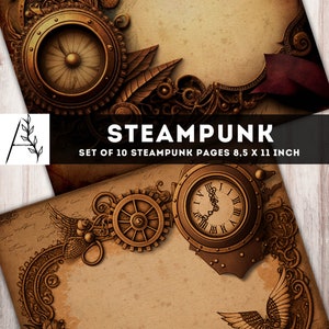 Steampunk Paper, Steampunk Printables, Junk Journal Kit, Steampunk ...