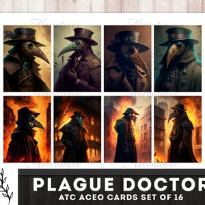 Plague Doctor Printable ATC Aceo Cards 2.5 X 3.5 Gothic Junk - Etsy