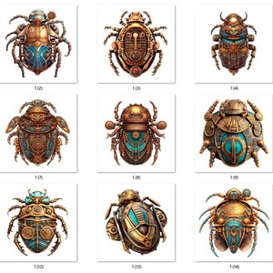 Steampunk Scarab Clipart, 15 PNG Steampunk Bugs Bundle, Steampunk Junk ...