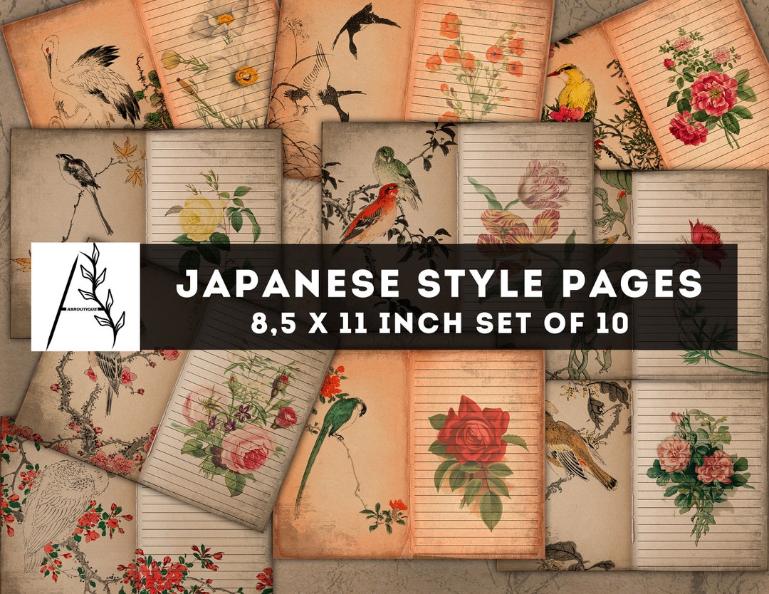 Japanese Style Pages Scrapbook Paper Junk Journal - Etsy
