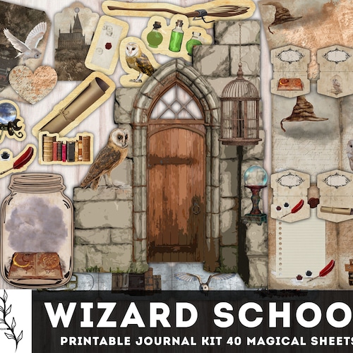 Wizard School Printable Journal Kit Magic Fantasy Digital - Etsy