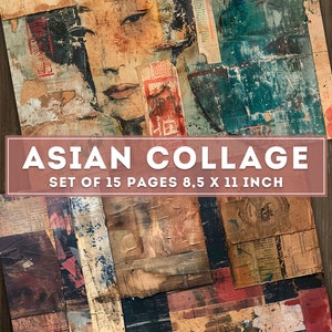 Asian Style Collage, Mixed Media, Textiles & Paint, Junk Journal ...