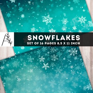 Snowflakes Printable Paper, Winter Junk Journal Kit, Winter Digital ...