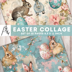 Easter Collage Junk Journal, Vintage Easter Pages, Spring Printables ...