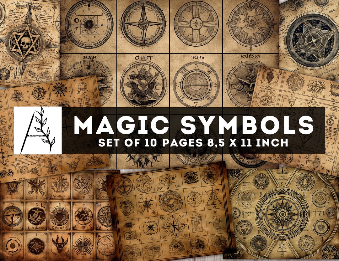 Magic Symbols Junk Journal Kit, Mystical Sign Pages, Miraculous Digital ...