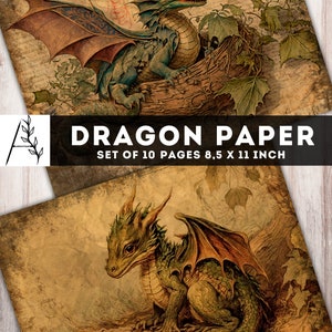 Dragons Paper Kit, Dragon Printables, Dragons Junk Journal, Dragon ...