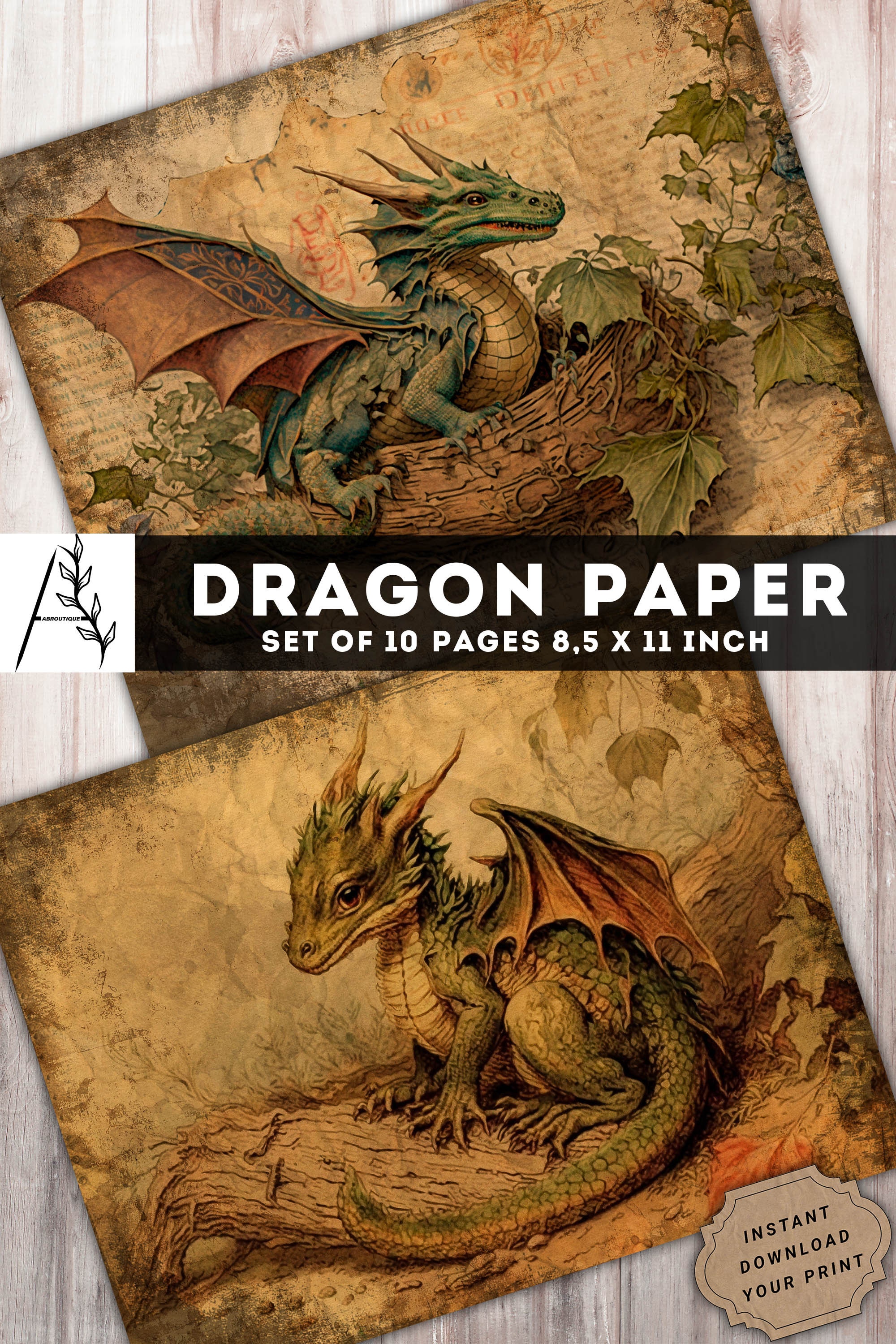 Dragons Paper Kit Dragon Printables Dragons Junk Journal - Etsy