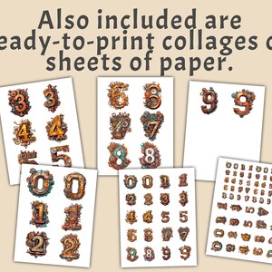 Steampunk Number Clipart, 20 PNG Different Numbers Bundle, Steampunk ...