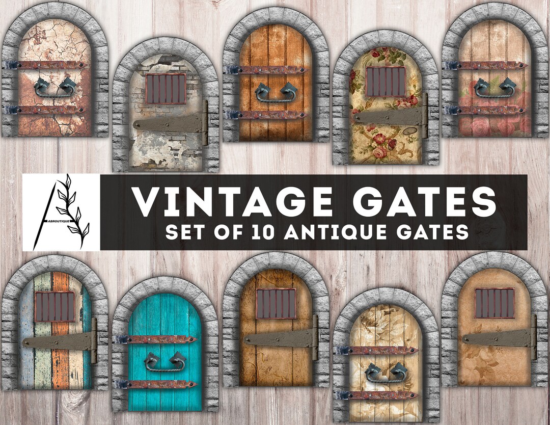 Vintage Gates, Vintage Door, Vintage Junk Journal, Digital Paper ...