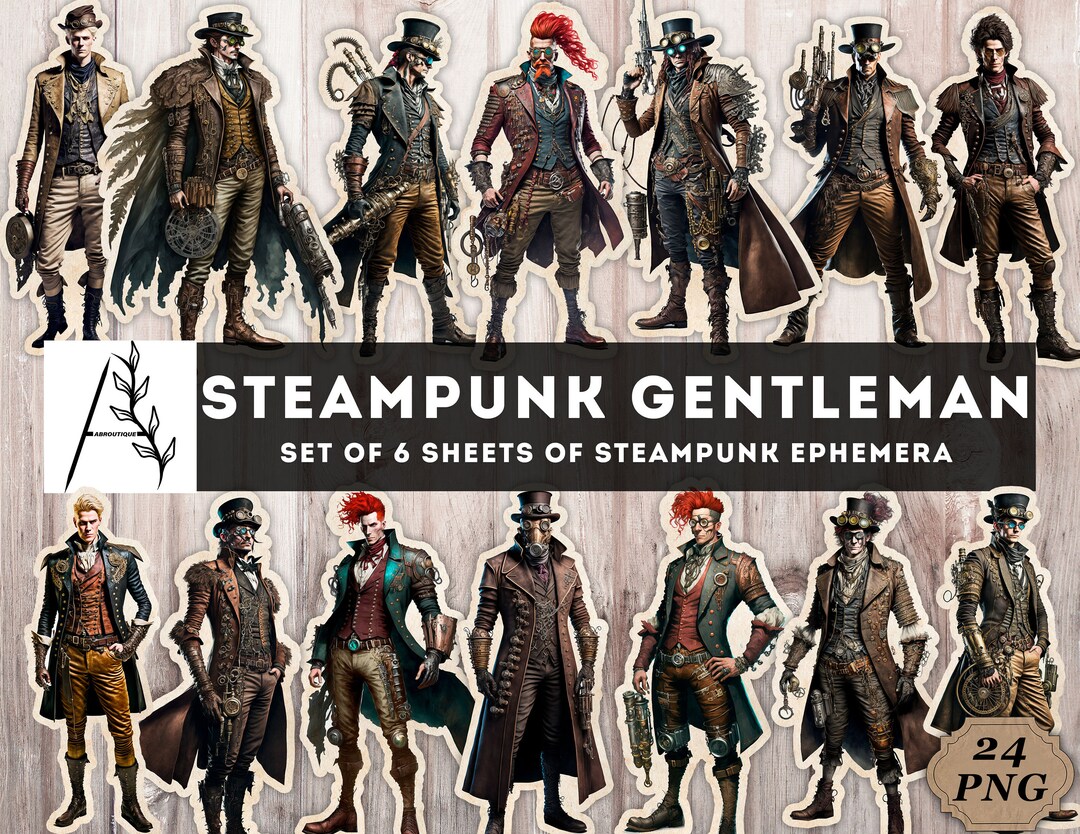 Steampunk Gentleman, Steampunk Printables Junk Journal, Steampunk Man ...