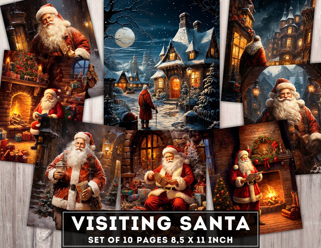 Visiting Santa Junk Journal Kit: Christmas Winter Pages (digital ...