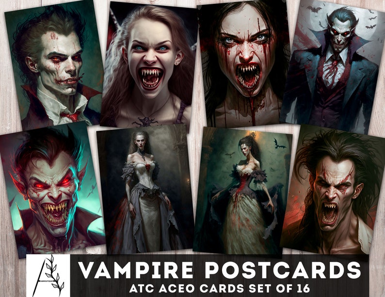 Vampire Cards Vampires Junk Journal Vampire Ephemera - Etsy