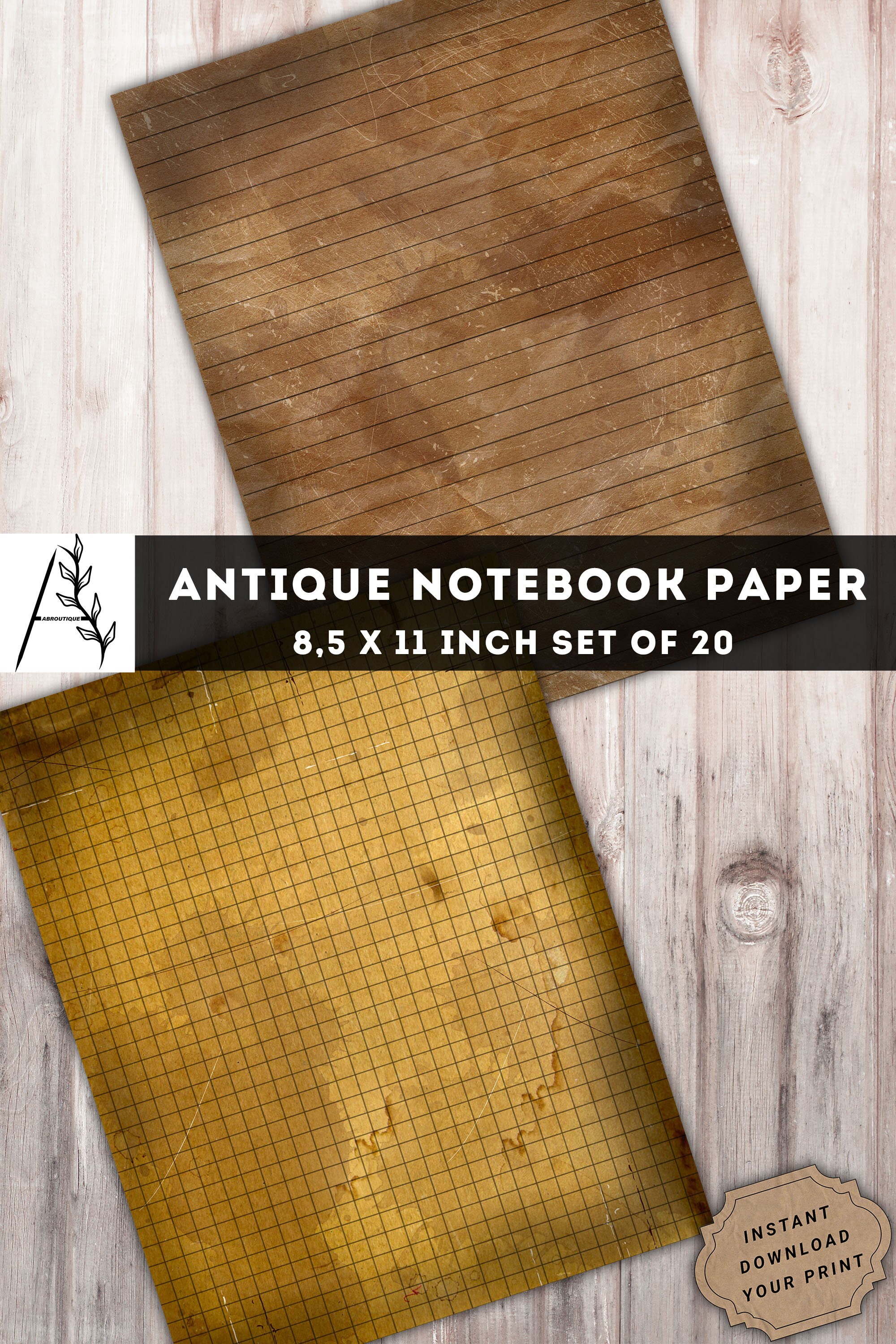 Junk Journal Squared and Lined Paper Antique Paper Scrapbook - Etsy