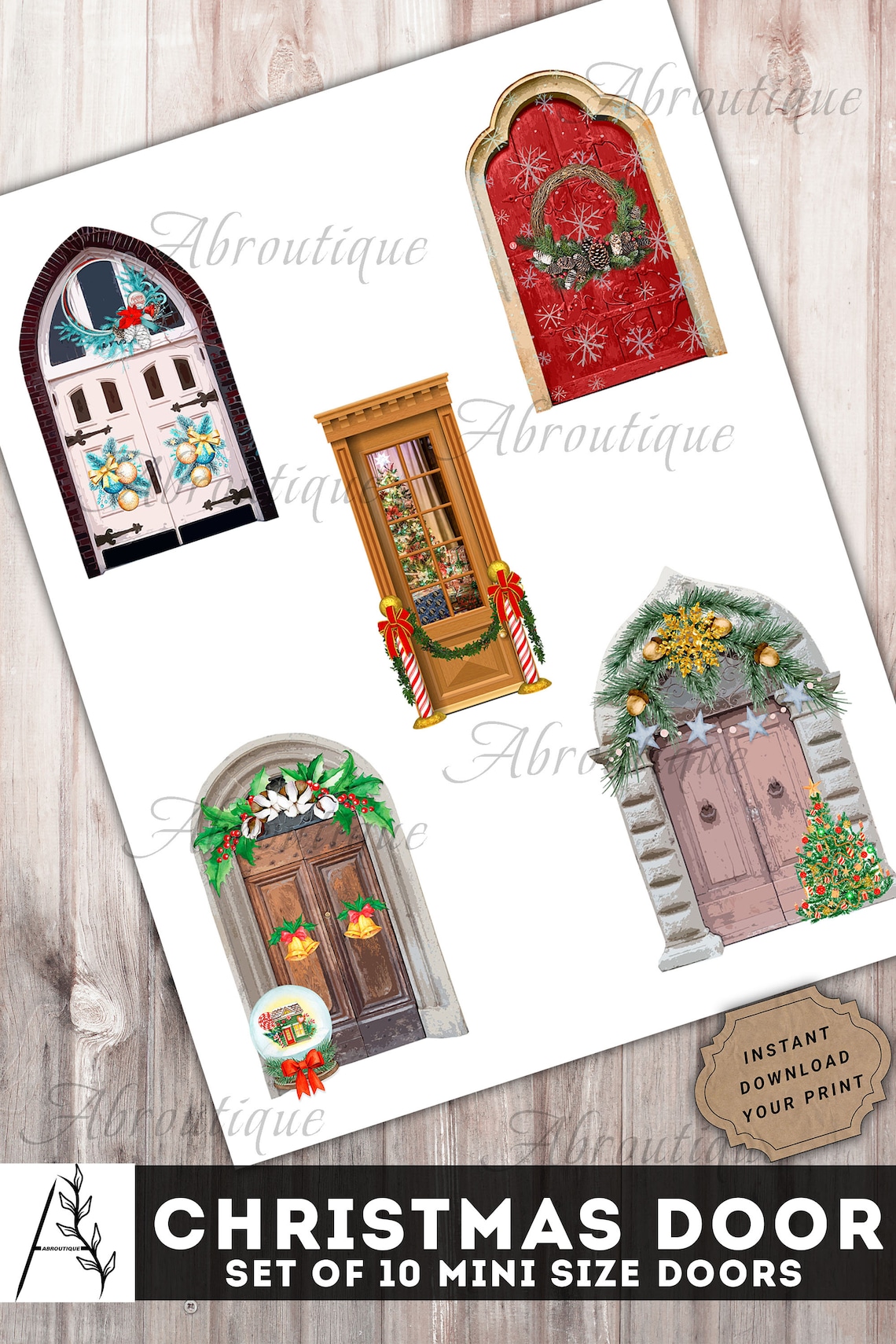 Christmas Doors Christmas Digital Decoration Printable - Etsy
