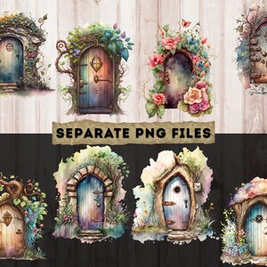 Fantasy Doors Clipart, 21 PNG Fable Doors Bundle, Junk Journal Doors ...