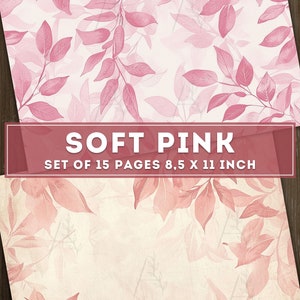 Soft Pink Flowers Digital Paper, Watercolor Scrapbook Papers, Junk ...