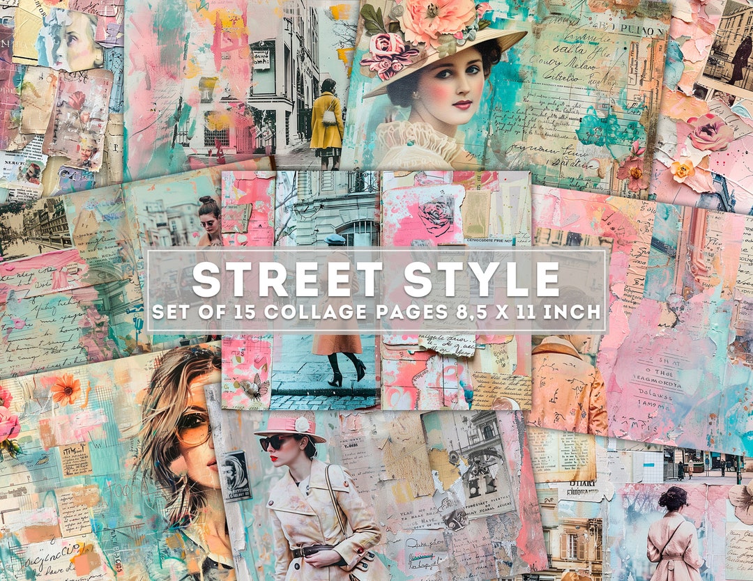 Street Style Collage Paper, Fashion Collage, Stylish Graphics, Junk ...