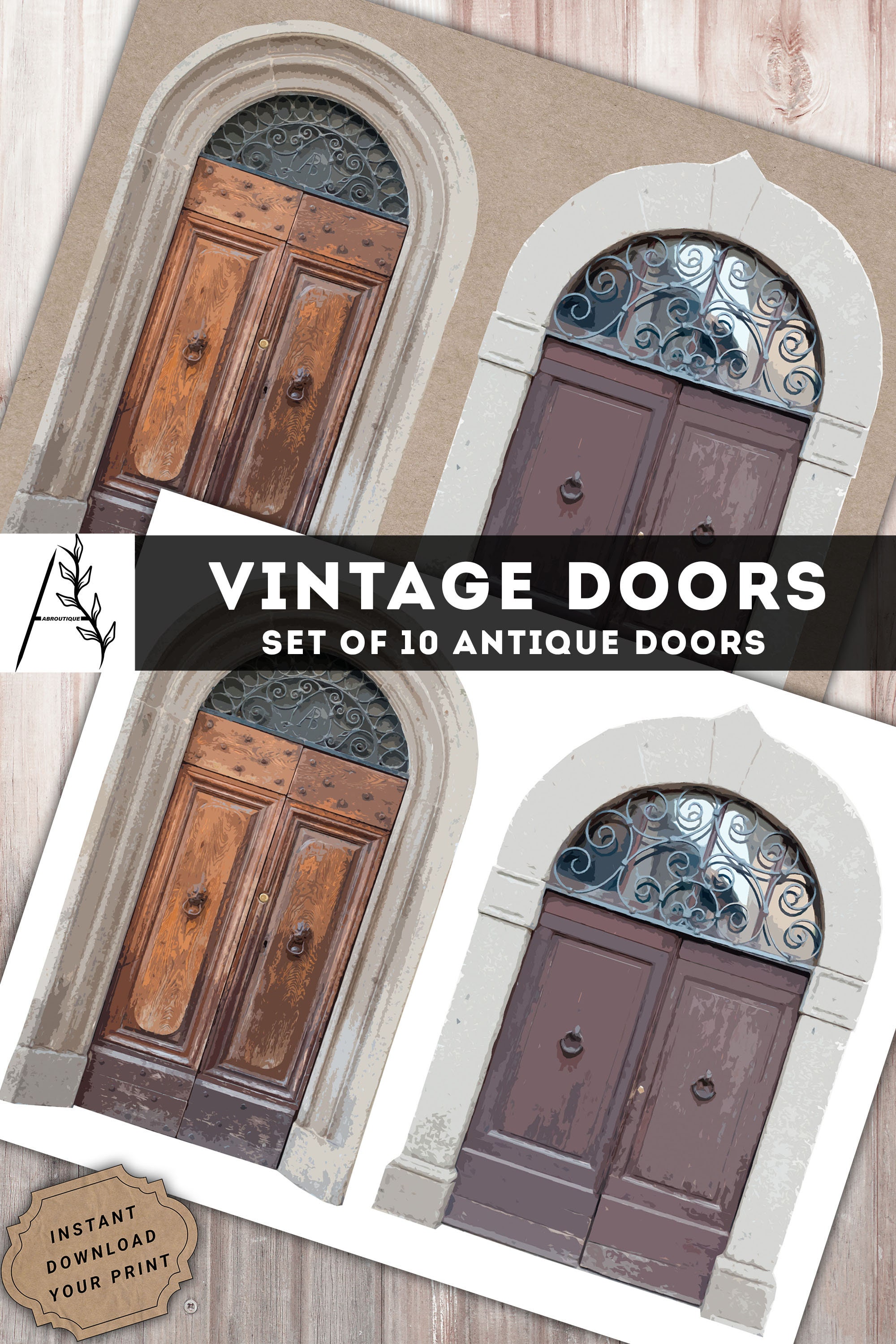 Vintage Doors Junk Journal Wooden Doors Decor Paper Shabby - Etsy