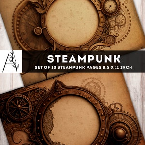 Steampunk Paper, Steampunk Printables, Junk Journal Kit, Steampunk ...