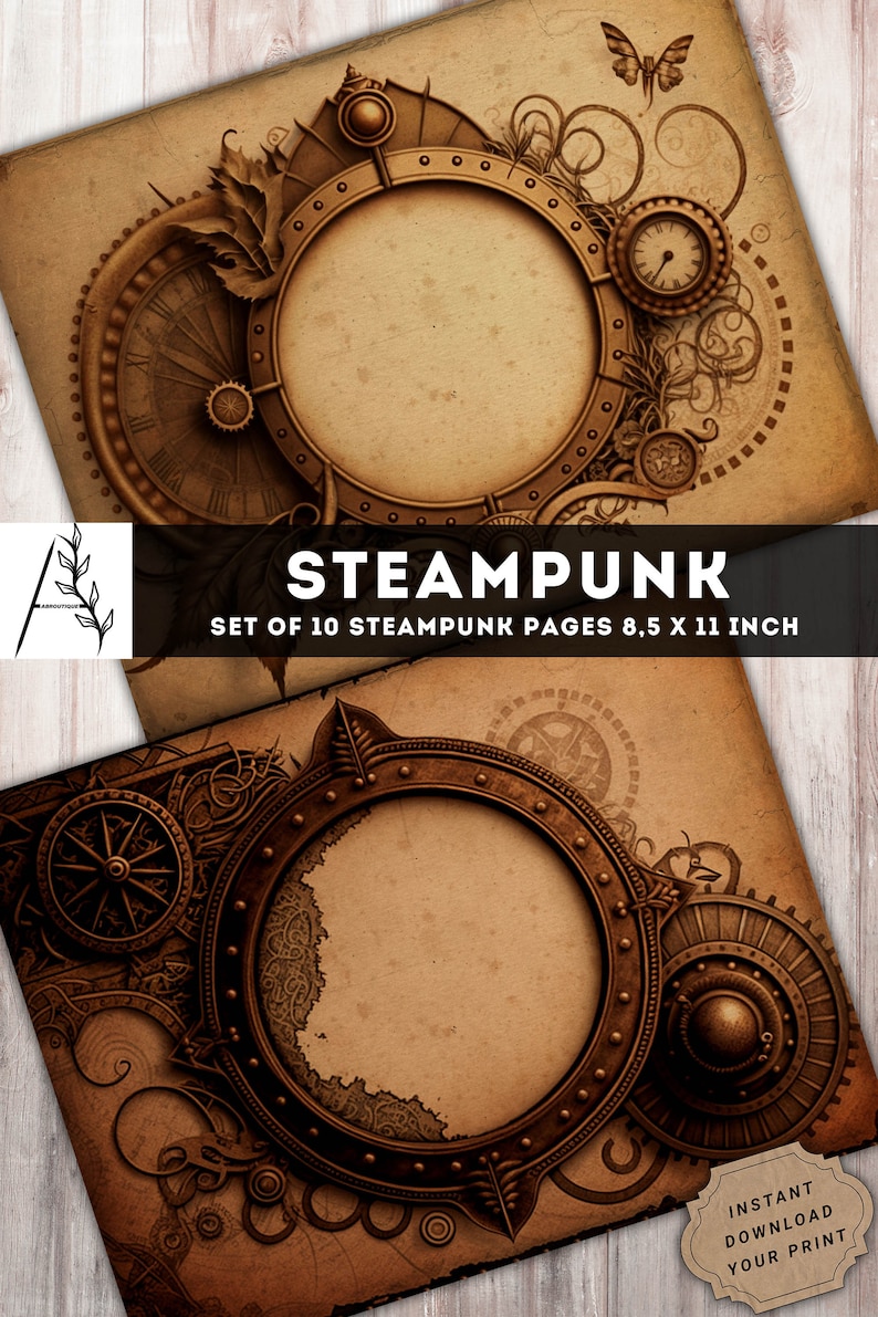 Steampunk Paper Steampunk Printables Junk Journal Kit - Etsy