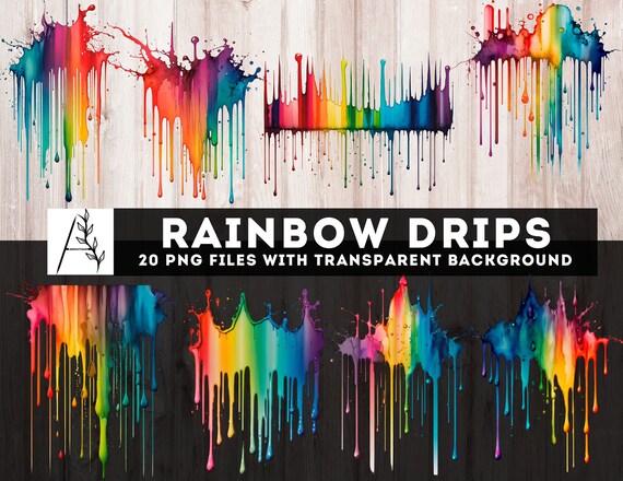 Rainbow Watercolor Drips