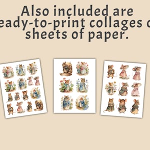 Vintage Mouse Junk Journal, Mouse 15 PNG Clipart, Garden Mouse ...