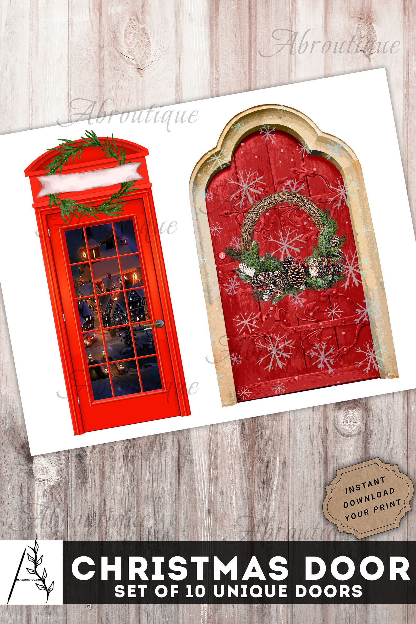 Christmas Doors Christmas Digital Decoration Printable - Etsy