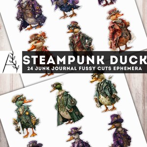 Steampunk Duck Clipart & Ephemera, Vintage Duck Fussy Cuts, Junk ...