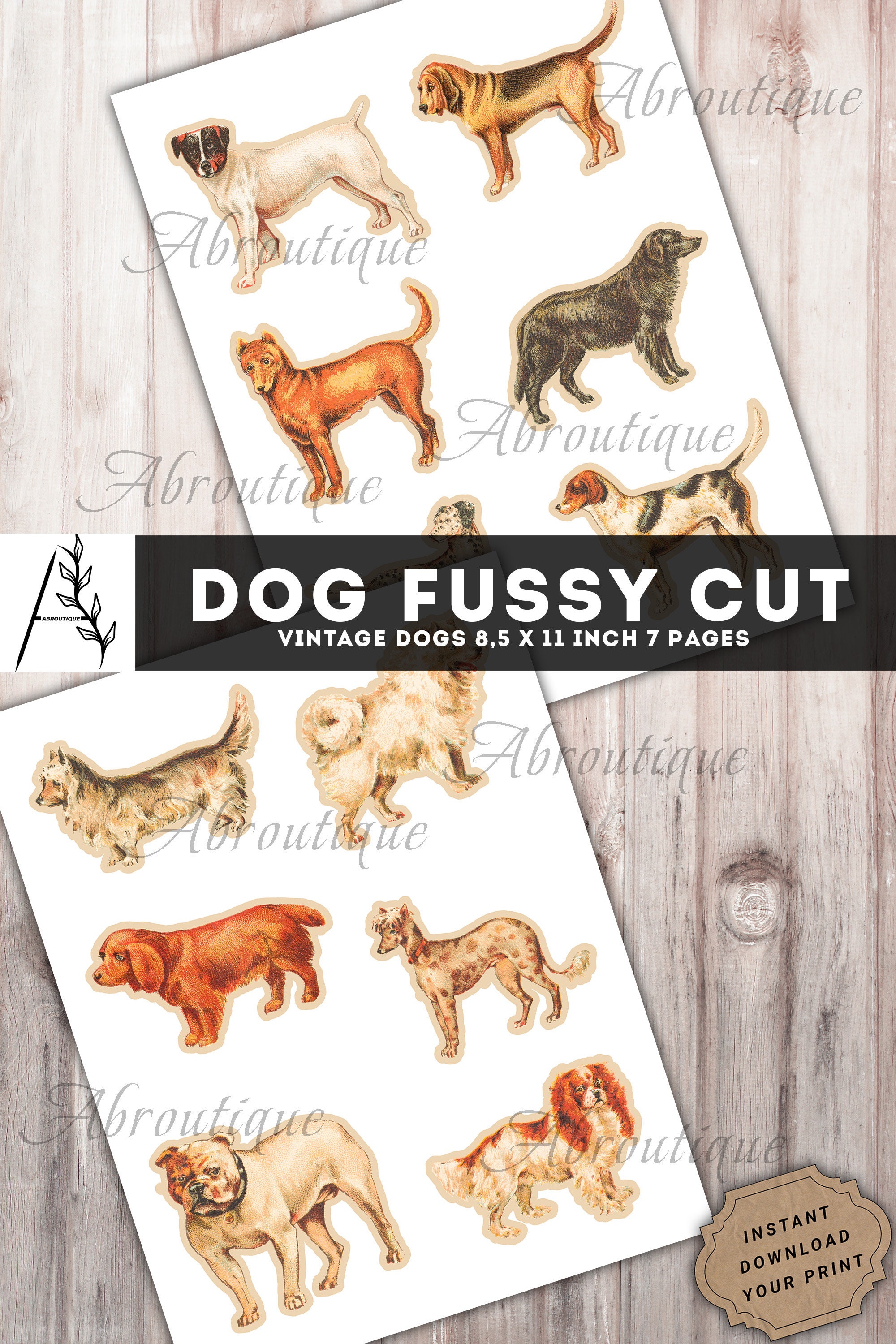 Vintage Dog Fussy Cuts Junk Journal Dogs Dog Breeds Paper - Etsy