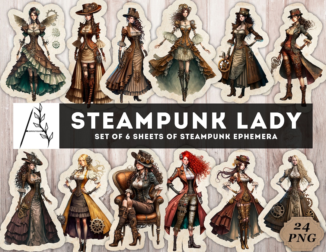 Steampunk Lady, Steampunk Printable Junk Journal, Steampunk Girls ...