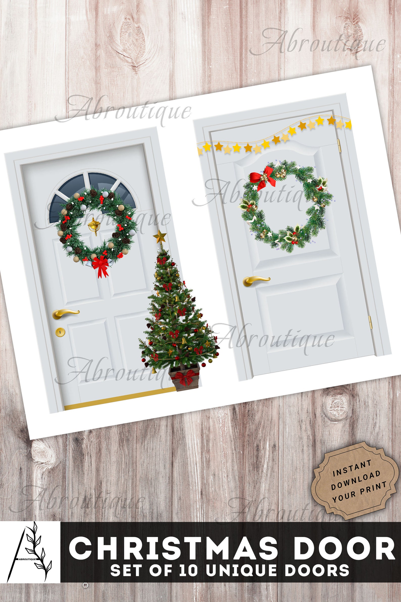 Christmas Doors Christmas Digital Decoration Printable - Etsy