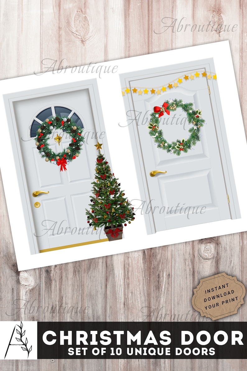 Christmas Doors Christmas Digital Decoration Printable - Etsy