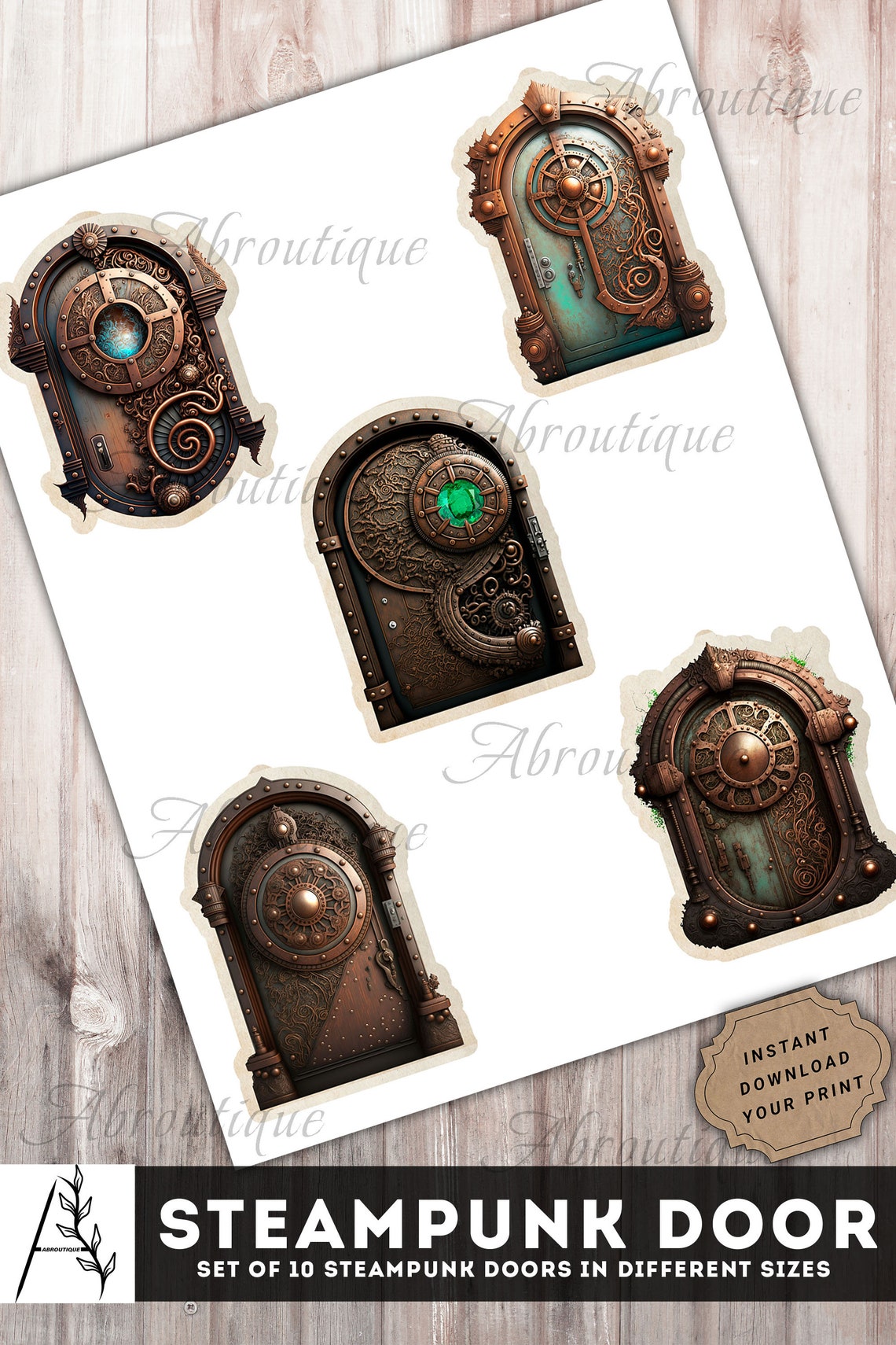 Steampunk Doors Printable Steampunk Junk Journal Steampunk - Etsy