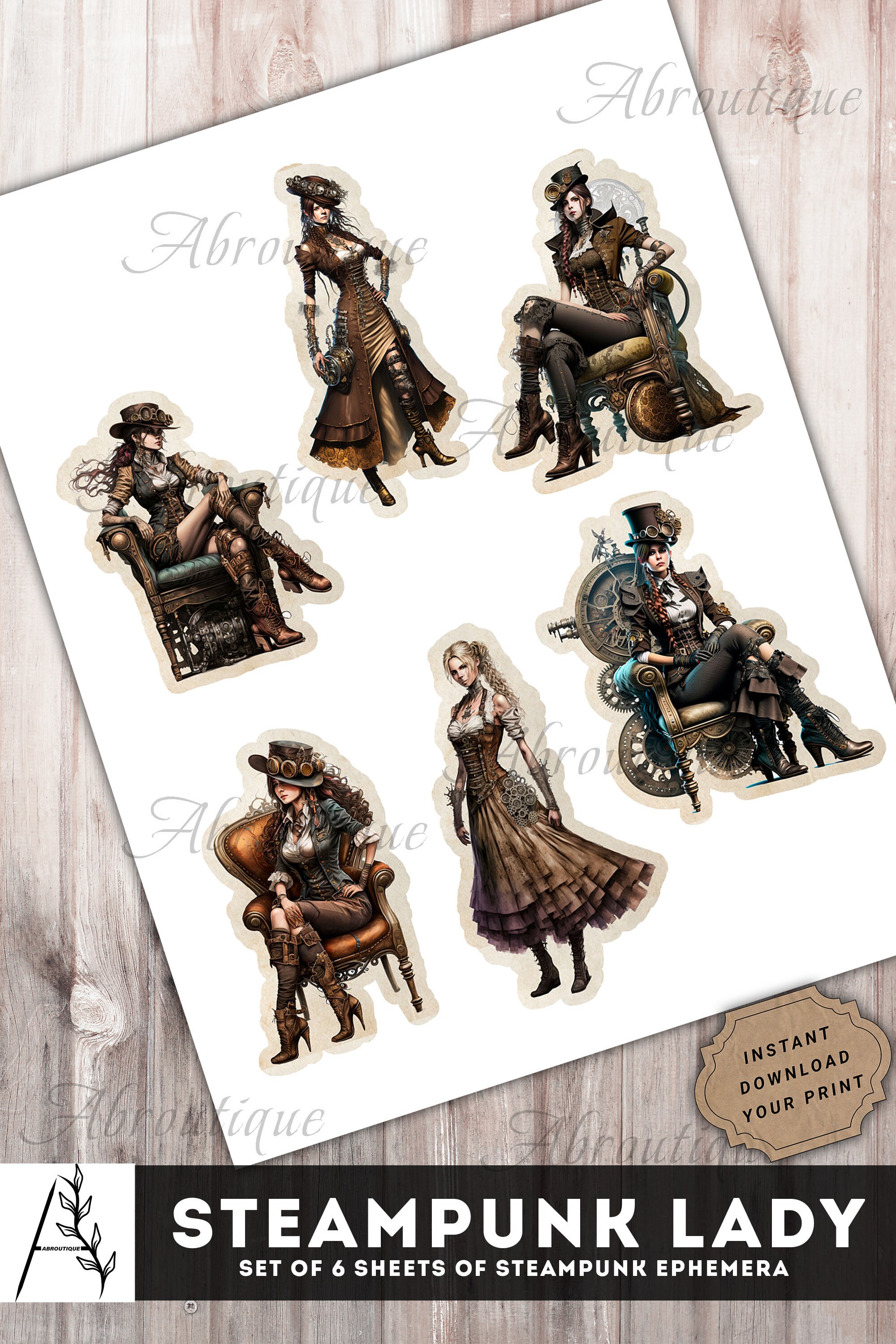 Steampunk Lady Steampunk Printable Junk Journal Steampunk - Etsy