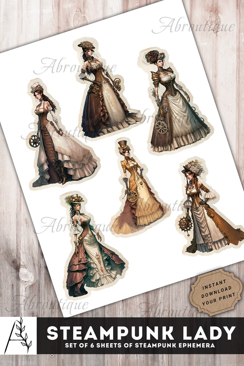 Steampunk Lady, Steampunk Printable Junk Journal, Steampunk Girls ...