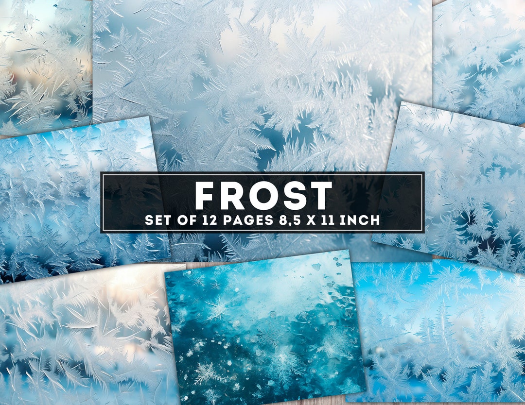 Frost Printable Paper, Hoarfrost Junk Journal Kit, Winter Digital Pages ...