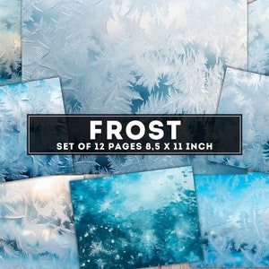 Frost Printable Paper, Hoarfrost Junk Journal Kit, Winter Digital Pages ...
