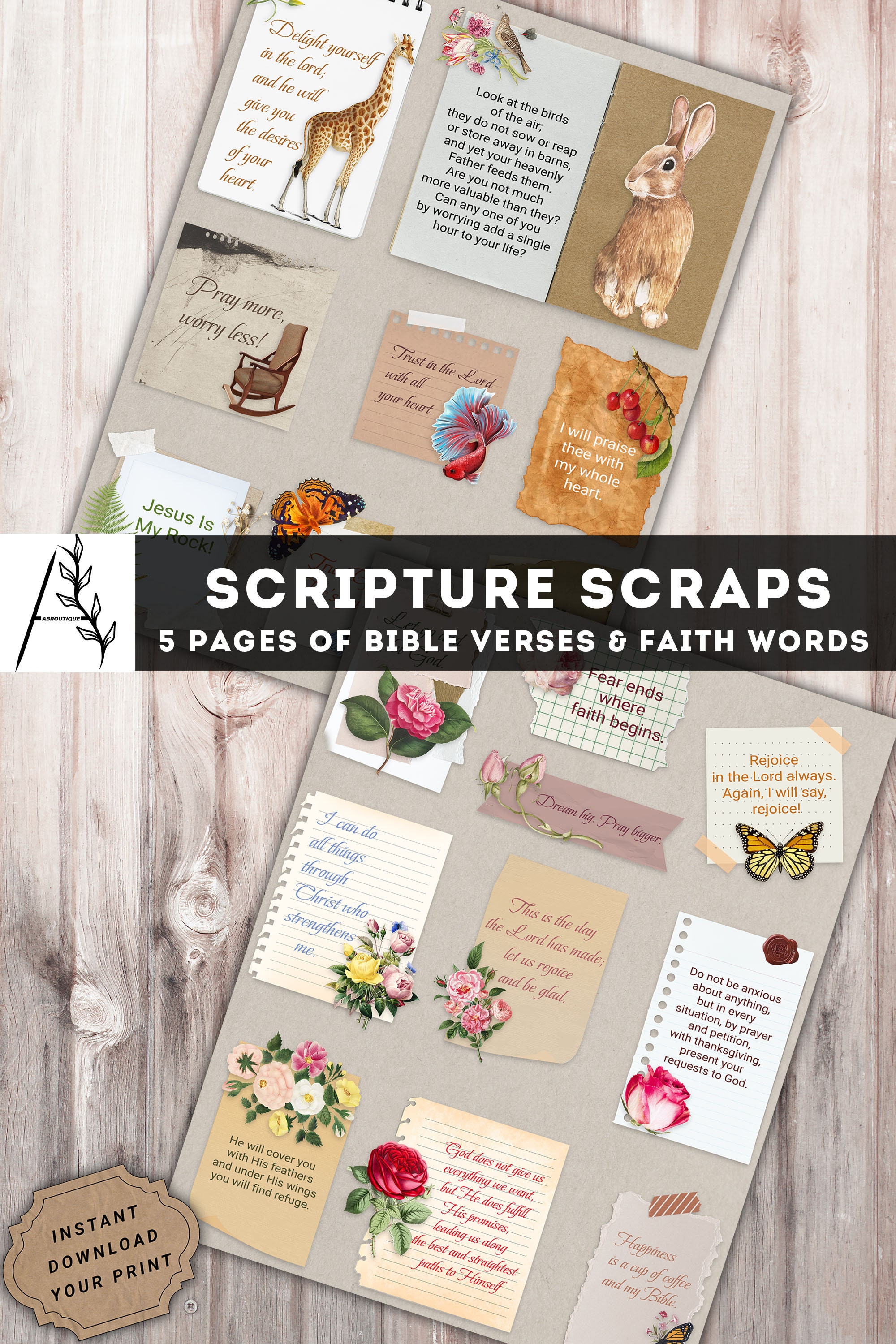 Scripture Scraps Prayer Blessing Junk Journal Fussy Cut - Etsy