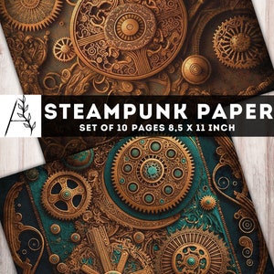 Steampunk Paper Pack, Steampunk Printables, Steampunk Junk Journal, Old ...