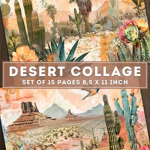 Desert Collage Paper, Junk Journal Kit, Wasteland Ephemera, Wilds ...