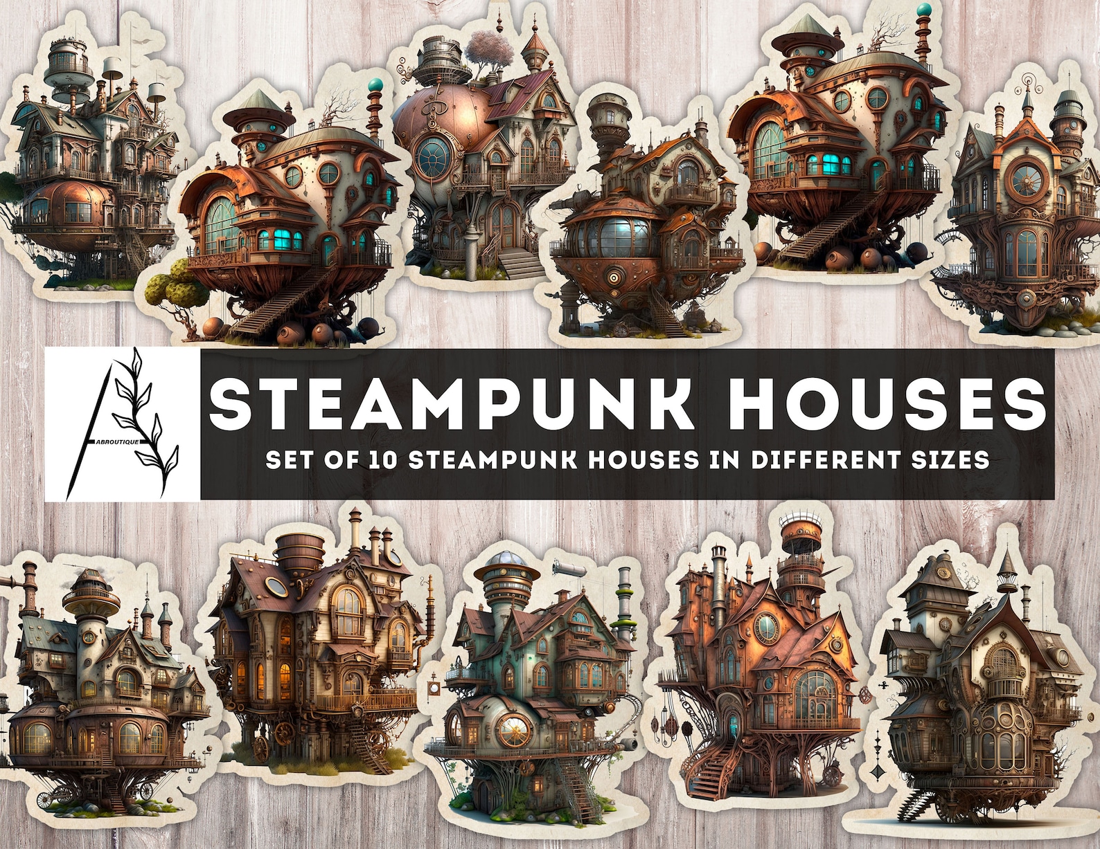 Steampunk Houses Printables Steampunk Junk Journal Steampunk - Etsy