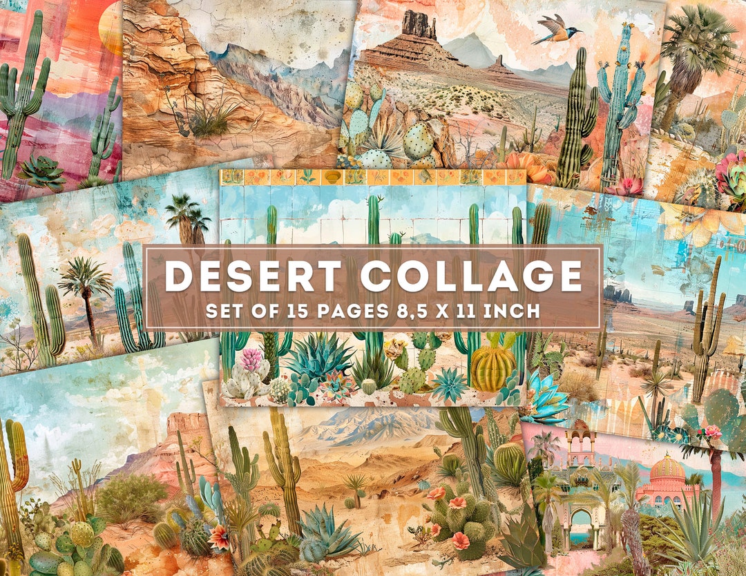 Desert Collage Paper, Junk Journal Kit, Wasteland Ephemera, Wilds ...