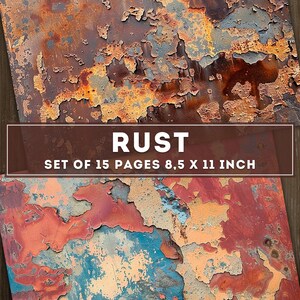 Rust Digital Paper, Texture Steampunk Paper, Junk Journal Kit, Digital ...