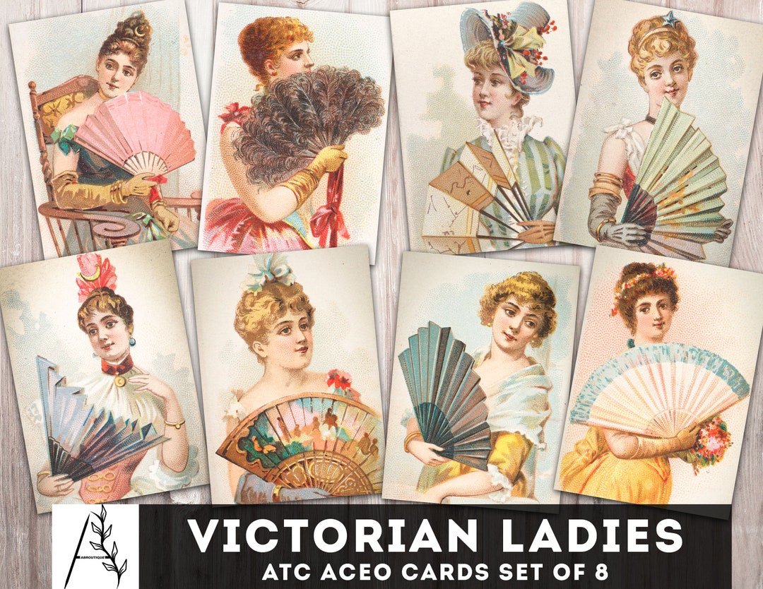 Victorian Ladies Cards Junk Journal Printable ATC ACEO Cards 2.5” X 3.5 ...