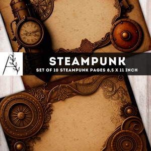 Steampunk Paper, Steampunk Printables, Junk Journal Kit, Steampunk ...