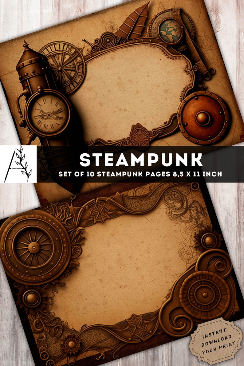 Steampunk Paper Steampunk Printables Junk Journal Kit - Etsy