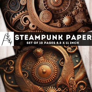 Steampunk Paper Pack, Steampunk Printables, Steampunk Junk Journal, Old ...